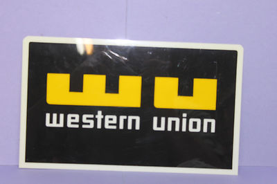 Lot of 3 Vintage Hard Plastic WESTERN UNION Counter Sign - 6" x 10 ...