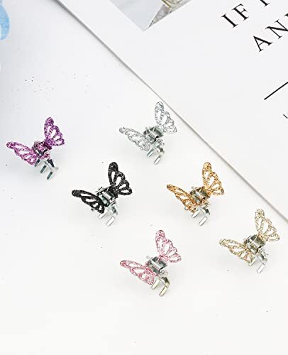 30pcs Small Butterfly Hair Clips Mini Claw Clips Cute Purple Multi ...