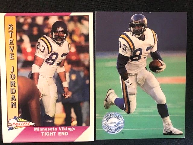 NFL - Steve Jordan 1991 Pacific & 1991 Pro Set Platinum Football ...