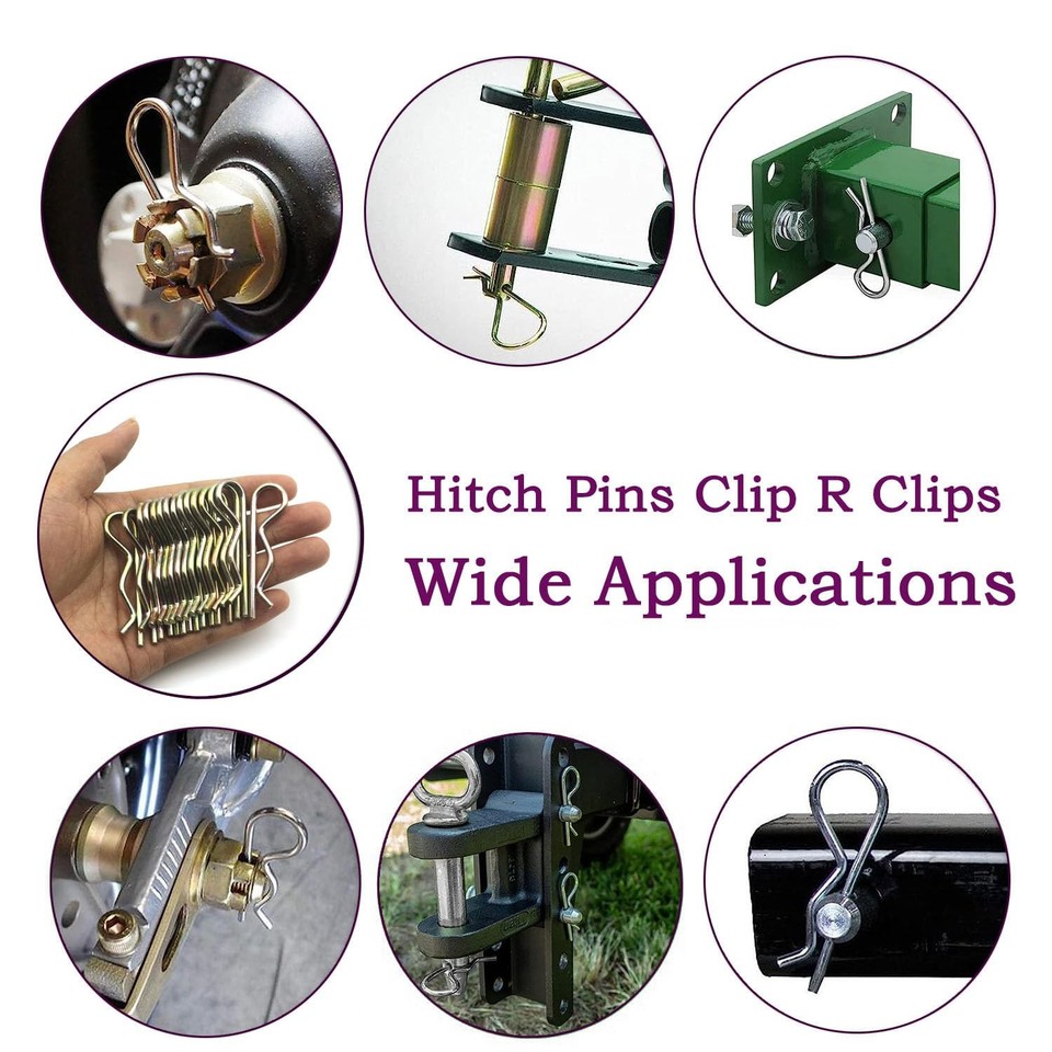 15Pcs Heavy Duty Hitch Pins Clip R Clips M3×60mm-15pcs Color zinc ...