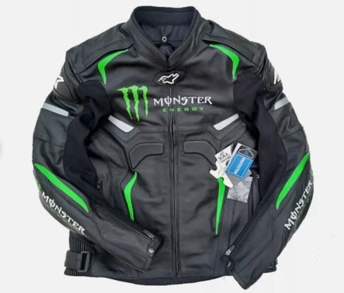 Handmade Monster Motogp Motorcycle Jacket Custom Premium Cowhide Riding ...