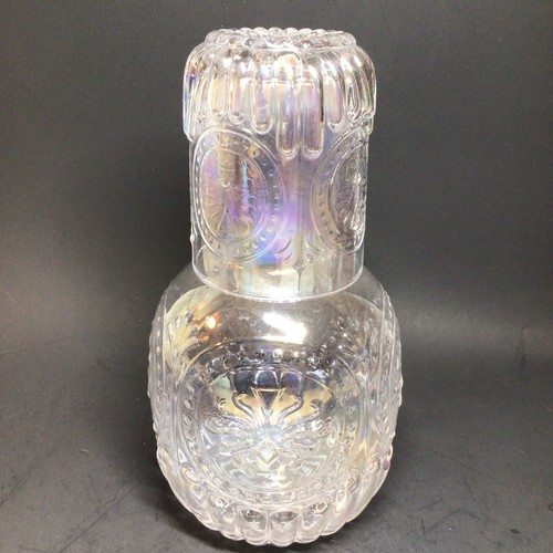 Clear Glass Tumble Up Bedside Water Carafe & Tumbler Cup Set 8 ...