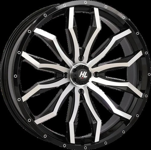 HL21 Wheel Gloss Blk Machined 22x7 4/156 4+3 10mm Kawasaki Mule PROFXT ...