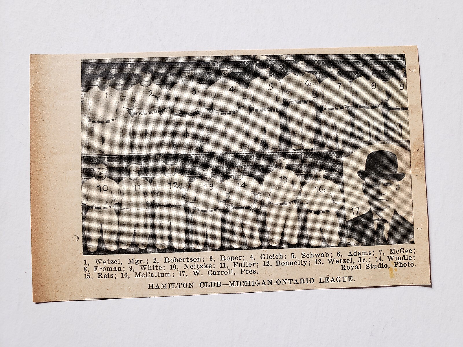 Hamilton Clippers 1924 Team Picture Frank McGee Ernie Neitzke Frank ...