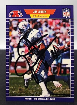 JIM JENSEN Signed Autographed 1989 Pro Set Football Card #217 Miami ...