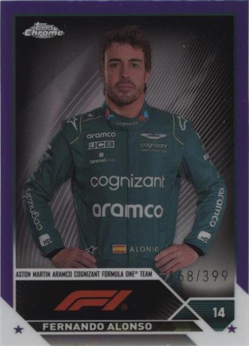 2023 Topps Chrome Formula 1 - F1 Drivers Fernando Alonso #32 Purple ...