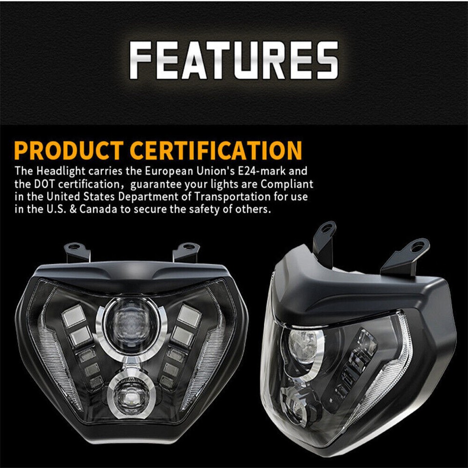 For Yamaha MT07 2019 / MT09 FZ09 2014 2015 2016 LED Headlight Assembly ...