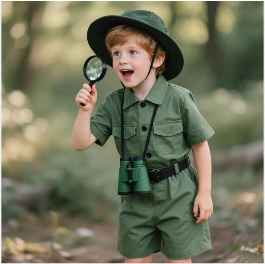 Kids Explorer Adventurer Costume Boys Girls Safari Camping 6-7Y Green ...