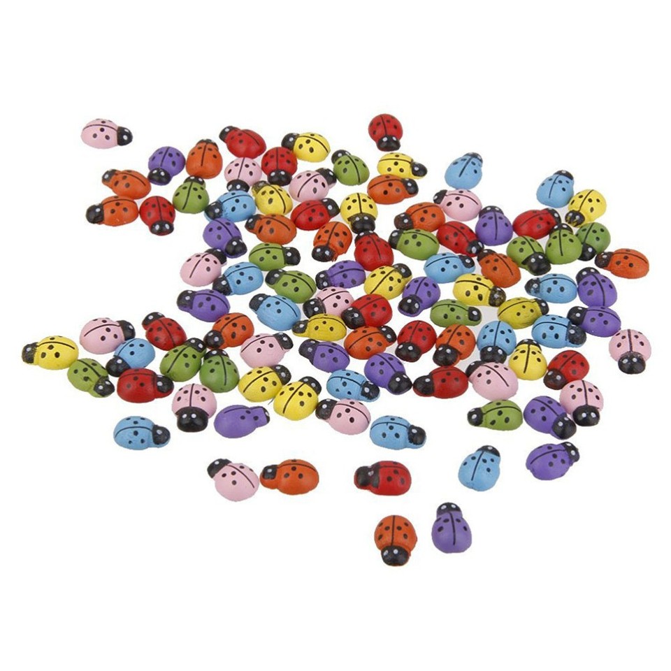 100 Pcs Mini Ladybug Ornaments Fairy Garden Accessories Ladybugs | eBay ...