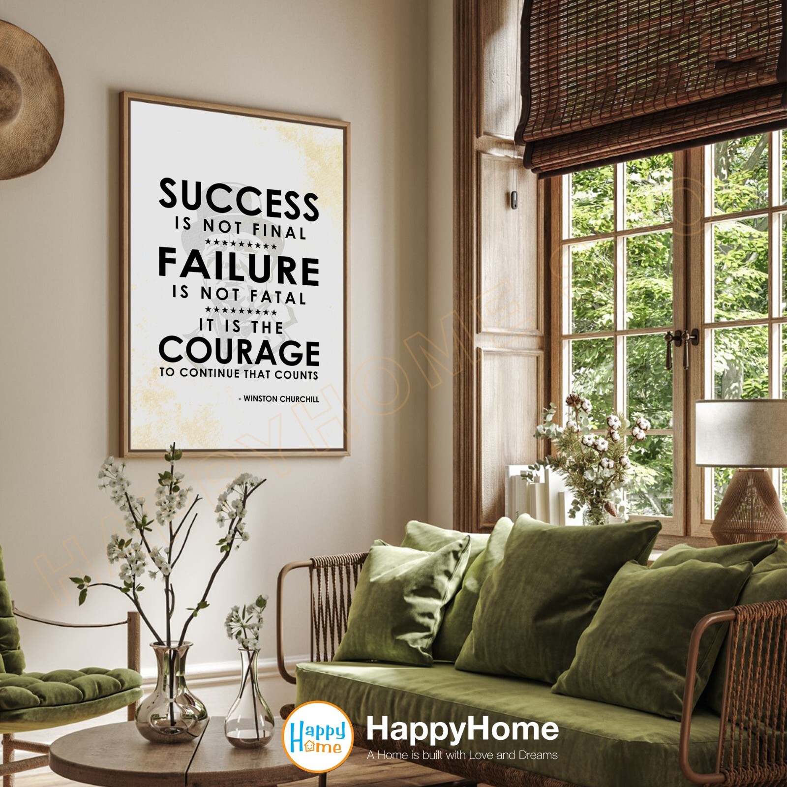 Winston Churchill Wall Art Success is not Final Motivational Office ...