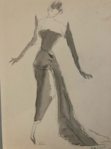 Lot 2 Drawings Ink Lavis Paper Young Girl Woman Portrait Drawing to ...