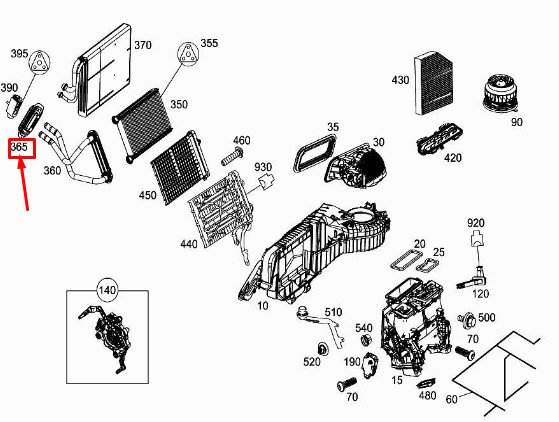 Mercedes-Benz A2058301903 Sealing frame for heater heat exchanger tubes ...