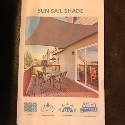 Jeremy well 12' x 12' x 12' Sun Shade Sail Canopy Triangle - Sand | eBay