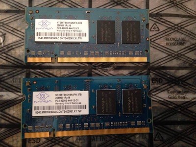 2 PCS NANYA RAM MEMORY NT256T64UH4A0FN-37B/256MB/DDR2-533MHz/PC2-4200 ...