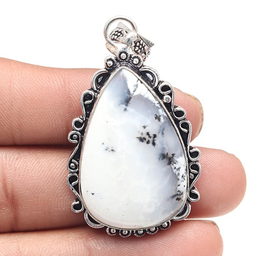 Pendant Dendritic Opal Gemstone Handmade Gift For Her Silver Jewelry 2. ...