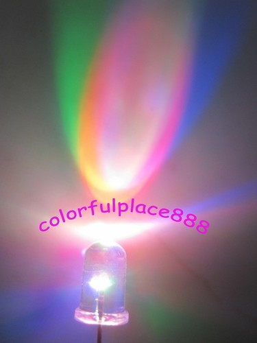 500pcs 5mm RGB Slow Flashing Flash Red Green Blue LED Rainbow ...