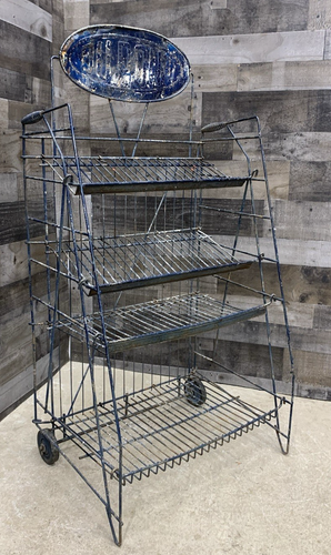 Vtg DUPONT Display Rack Steel Wire Garage Storage General Store ...