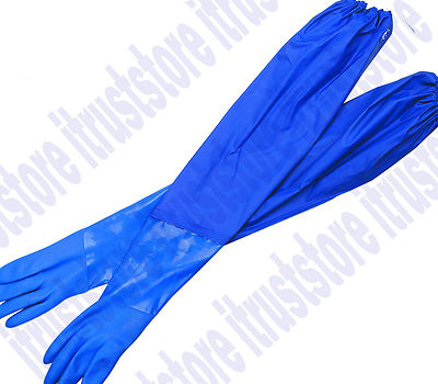Extra Long Cuff Arm Protection Plastic Work Gloves Oil Resistant | eBay