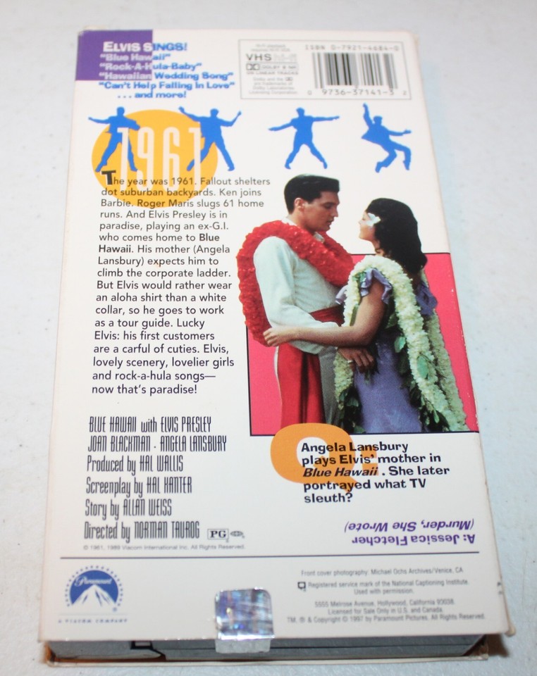 Blue Hawaii (VHS, 1961) Elvis Presley, Angela Lansbury, Rock-A-Hula ...