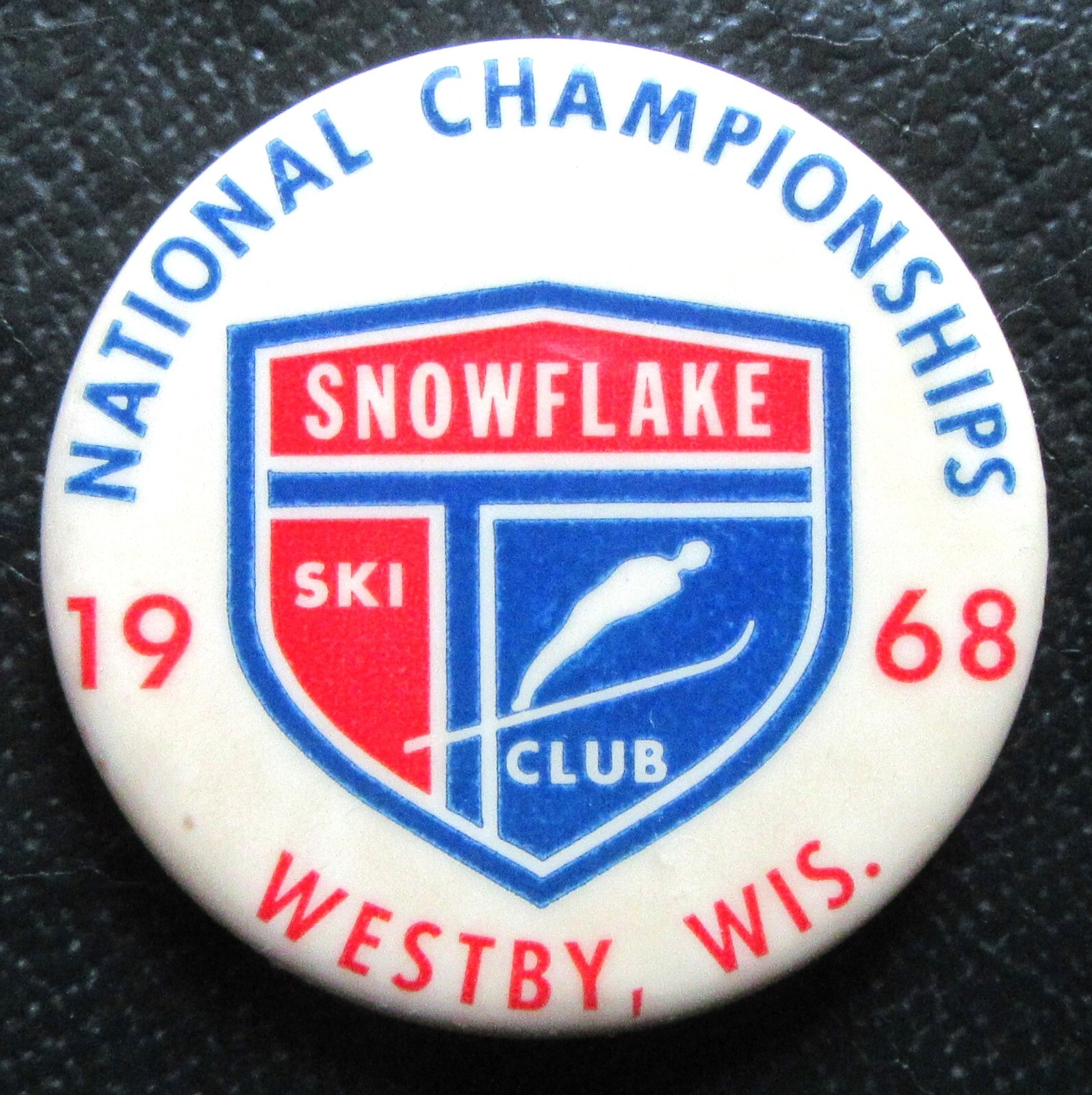 1968 Westby, WI. PINBACK - SKI JUMPING National Championships ...