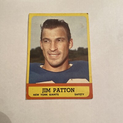 1963 Topps Football Jim Patton #58 New York Giants Short Print Crease ...
