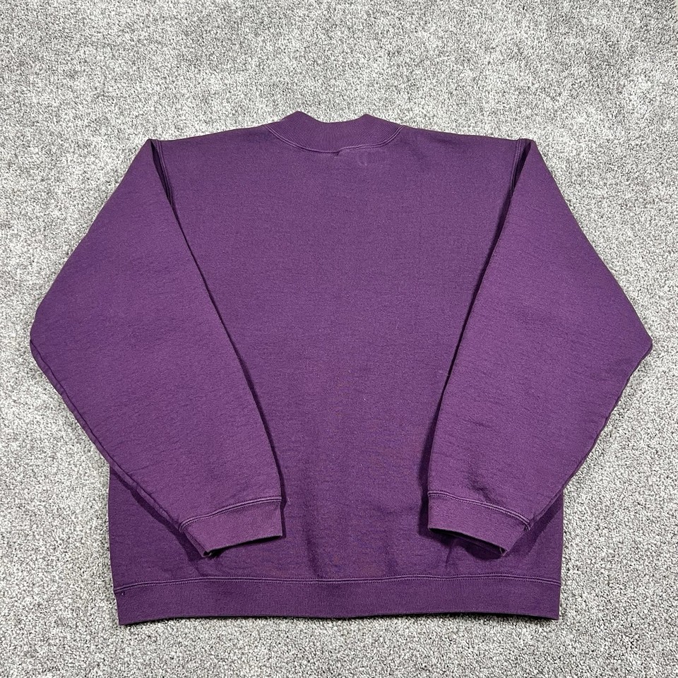 Vintage Flowers L Crewneck Sweatshirt Purple Grape Heavyweight Cotton ...