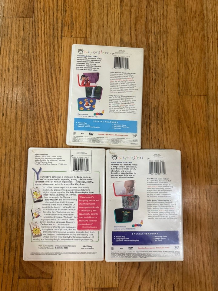 Baby Einstein Baby Neptune & Baby Mozart DVD NTSC Children's Video | eBay