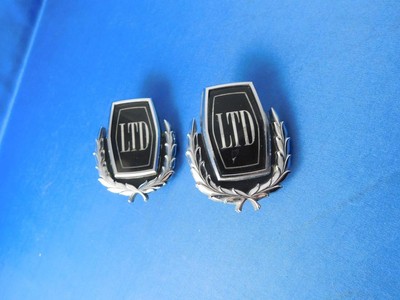 FORD LTD EMBLEMS REPLACE RESTORE REPAIR VINTAGE CAR PART METAL SET LOT ...