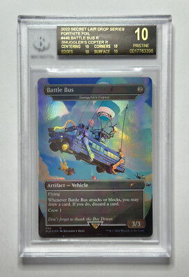 2022 MTG Fortnite Foil BATTLE BUS Smuggler's Copter Secret BGS Black ...