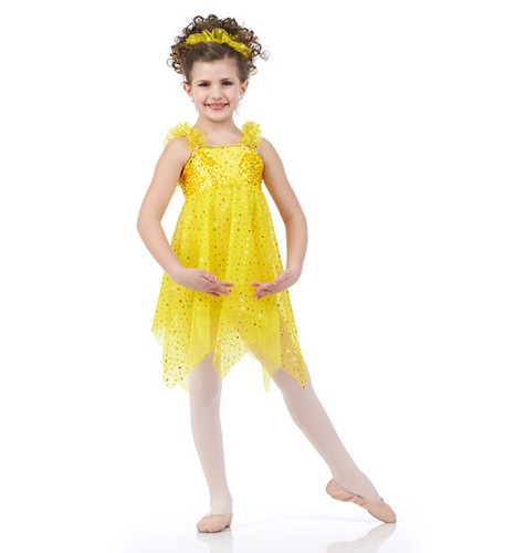 Child XL Yellow Lyrical Dance Costume Ballet Dress Pretty Picture | eBay
