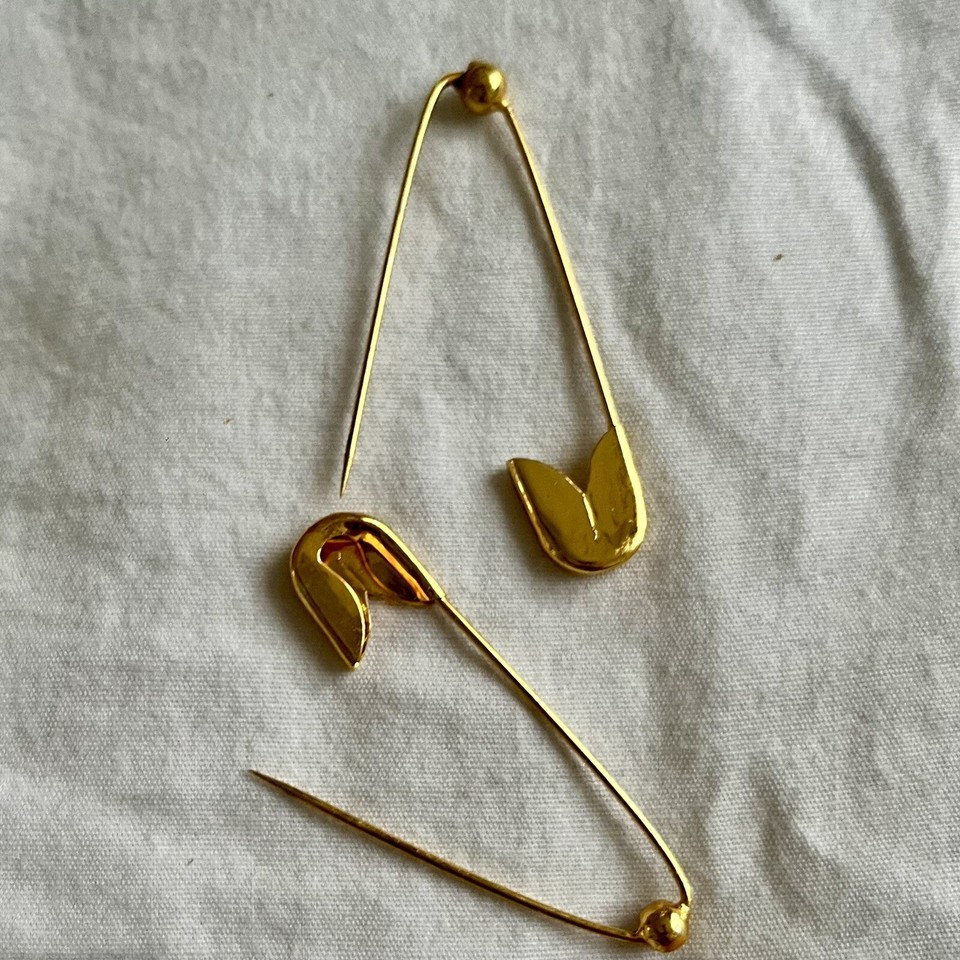 X-Large Saree Safety Pins Golden Colour Metal Ball 5cm 12pc Heavy Duty ...