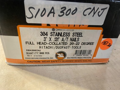 Swan Secure S10A300CNJ 3" X .131" stainless steel Ring Shank Nail | eBay