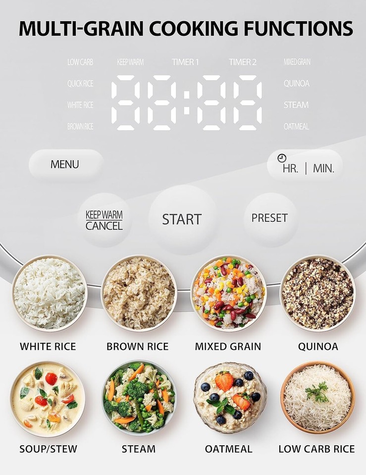 Rice Cooker Induction Heating, with Low Carb Rice Cooker Steamer 5.5 ...