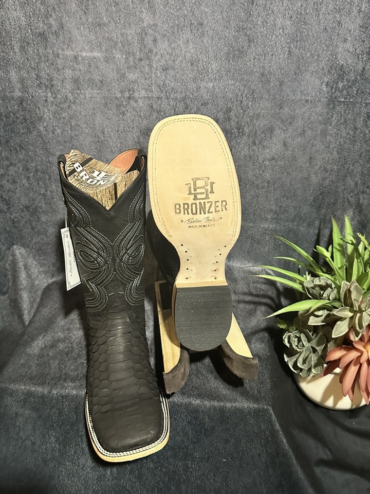 Authentic Bronzer Black Python Boots – Size 12 Western Custom | eBay