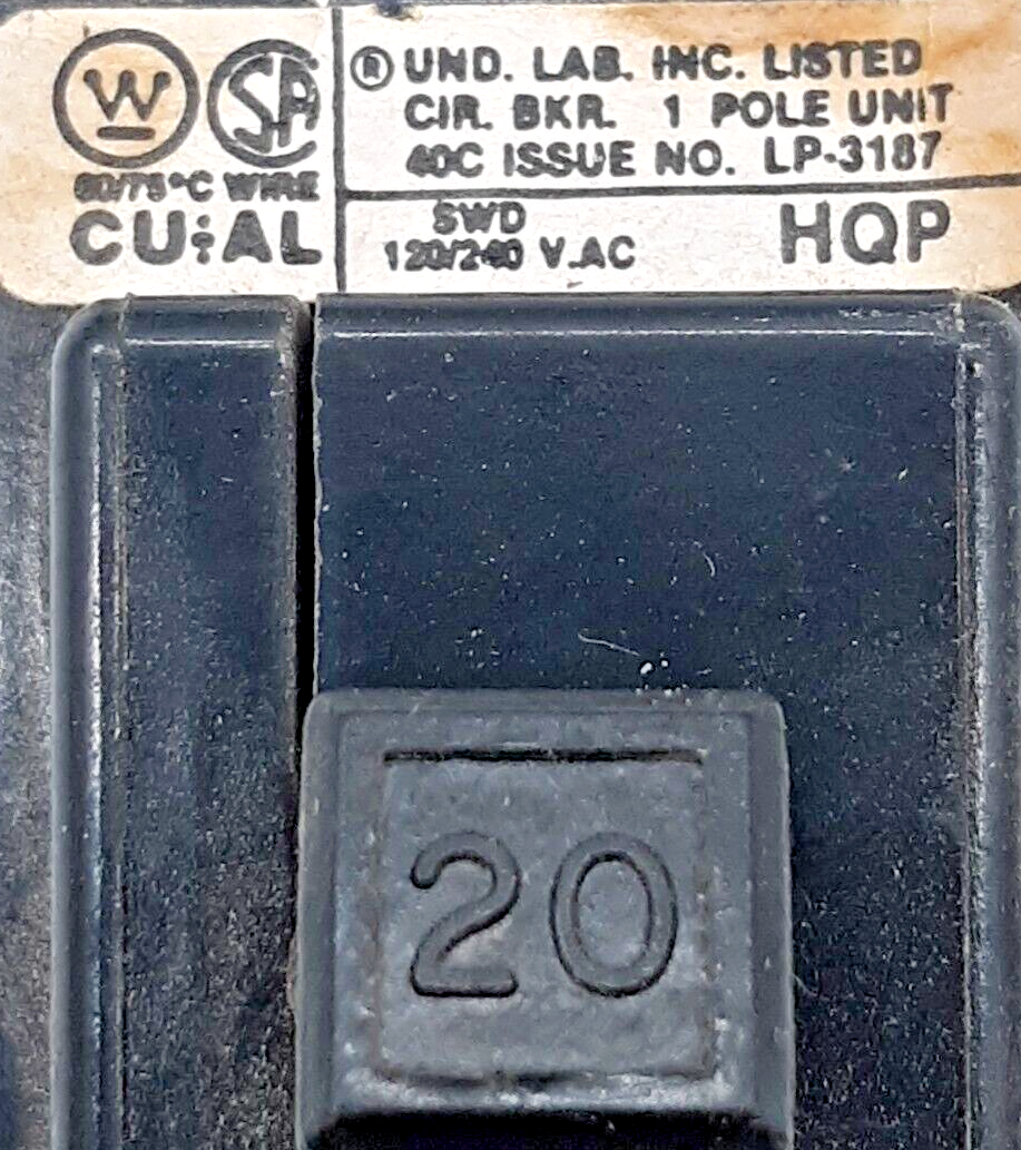 Westinghouse Quicklag HQP 20 Amp Circuit Breaker - Lot of 5 | eBay