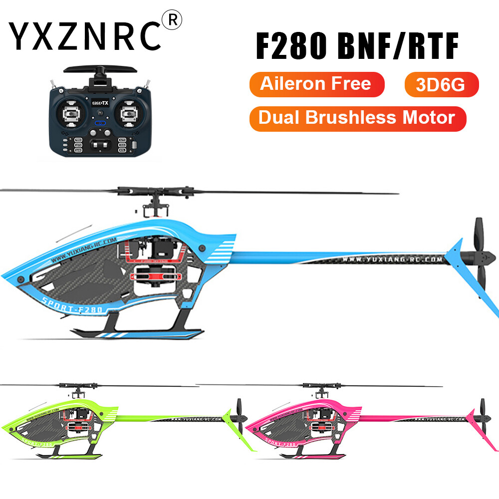 YXZNRC RC Helicopter F280 2.4G 6CH 6-Axis Gyro 3D Brushless Motor ...
