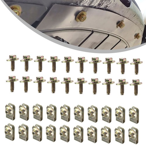 40x Body Bolts U-Nuts Clips Engine Bottom Liners Push Retainers ...