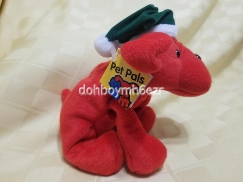 Vintage 1998 Petco Pet Pals Holiday Red Ruff Dog Christmas plush Bean ...