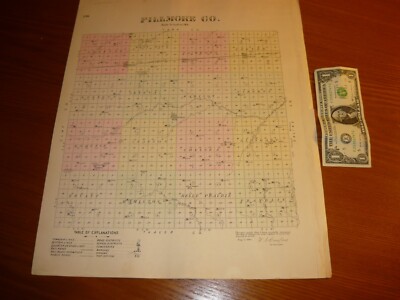 FILLMORE COUNTY NEBRASKA 1884 ORIGINAL MAP, GRAFTON/GENEVA/FAIRMONT | eBay