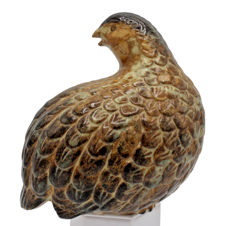 Vintage Set of 3 Ceramic Pottery Brown Quail Family Bird Figurines Made ...