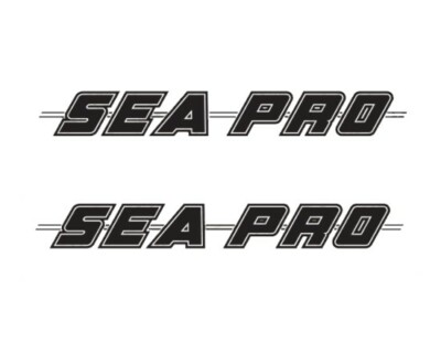2 SEA PRO Stripes Decals Sticker Emblem Yacht Skipper Fishing Ski Sea ...