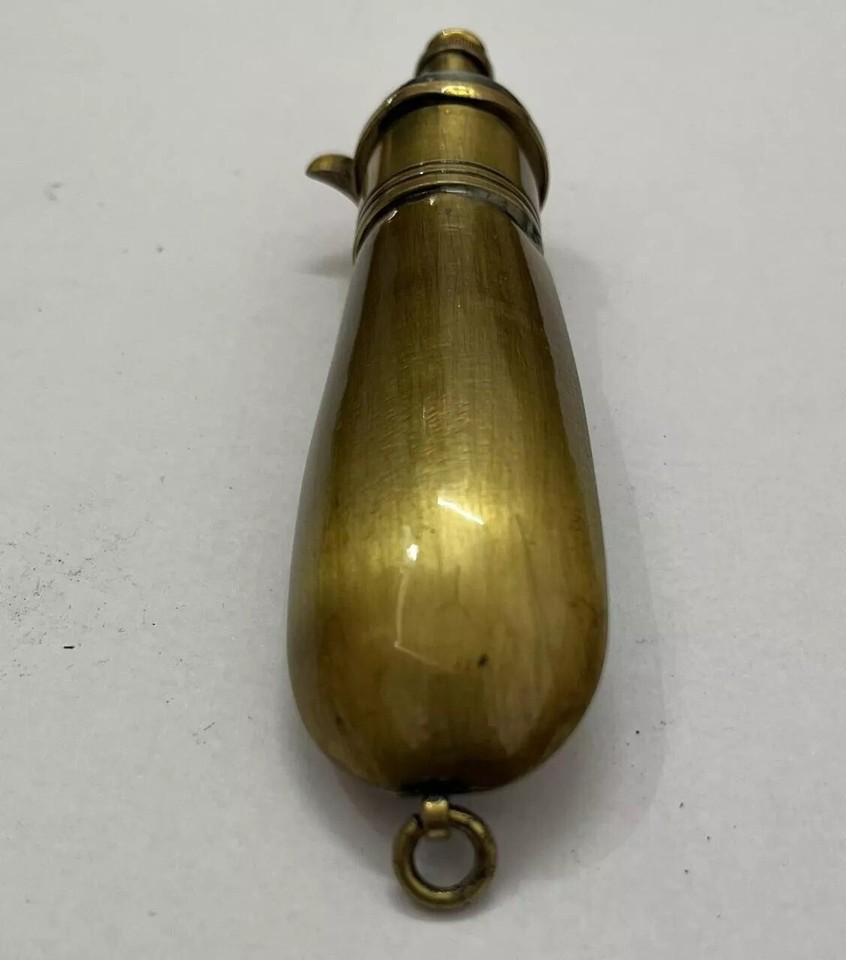 Victorian Style Big Miniature Brass Gun Powder Bottle/ Flask | eBay