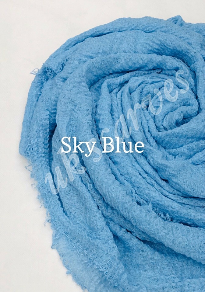 New Crimp Crinkle Frayed Edges Maxi Scarf Hijab Crimped Scarves Habiba ...