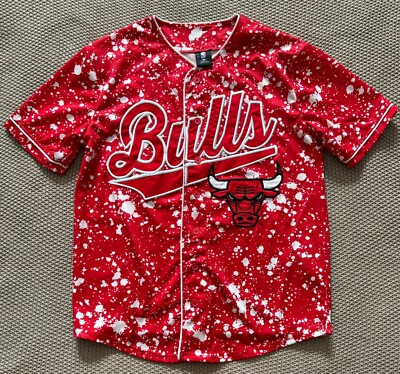 NBA Men’s Basketball Jersey Chicago Bulls Paint Splatter Button Down ...