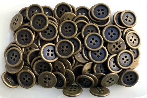 15mm 18mm 20mm 23mm 25mm 28mm Aged Brass Metal 4 Hole Industrial ...