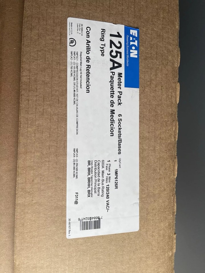 Eaton Multi Meter Pack 1MP6126R, 6 Socket, Bus: 600A NEW | eBay