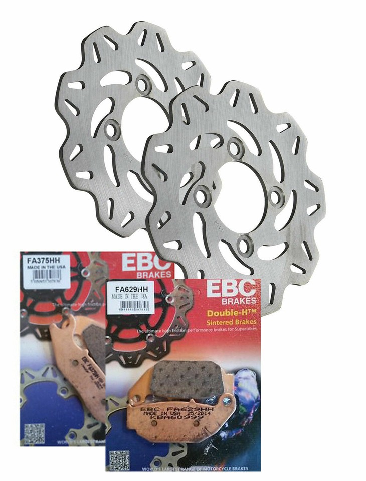 EBC Front/Rear Brake Combo 2 V-Rotors + 2 Sets Pad for '13-18 Honda ...