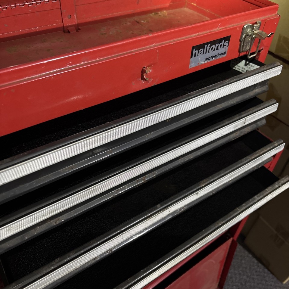 Used Halfords Pro 4 Drawer Tool Chest / Top Box | eBay UK
