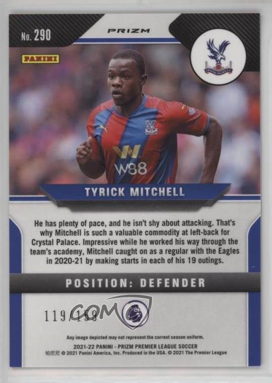 2021-22 Panini Prizm Premier League Red Mojo 119/159 Tyrick Mitchell ...