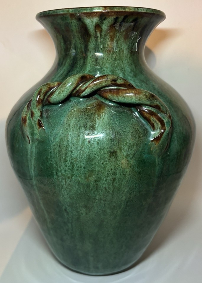 Nell Cole Graves N47 Vase North Carolina Daison Ware Rope Twist Handles ...